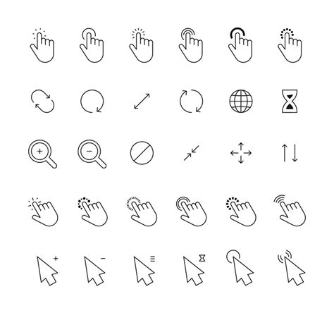 Premium Vector Click Cursor Icons Computer Clicking Pointer Icon