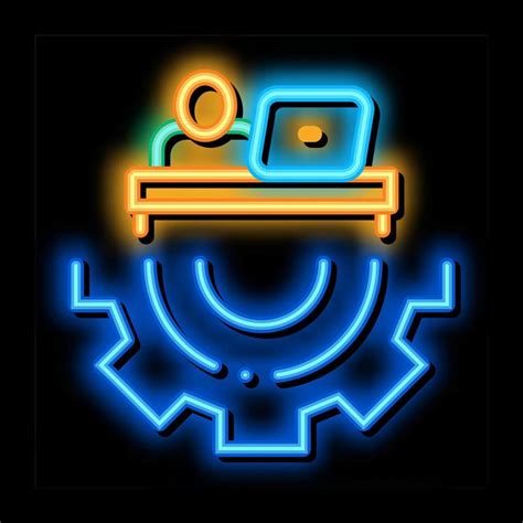 Developer Gear Neon Glow Icon Illustration 17790694 Vector Art At Vecteezy