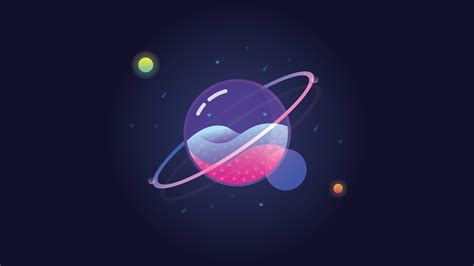 Обои Пространство просто, планета, цифровое искусство, минимализм ...