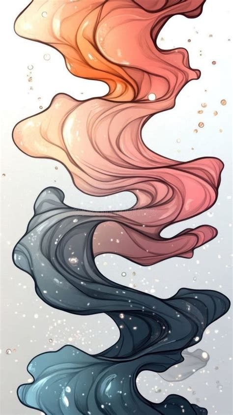 Abstract Flowing Shapes In Soft Colors With A Shimmering Effect Stock