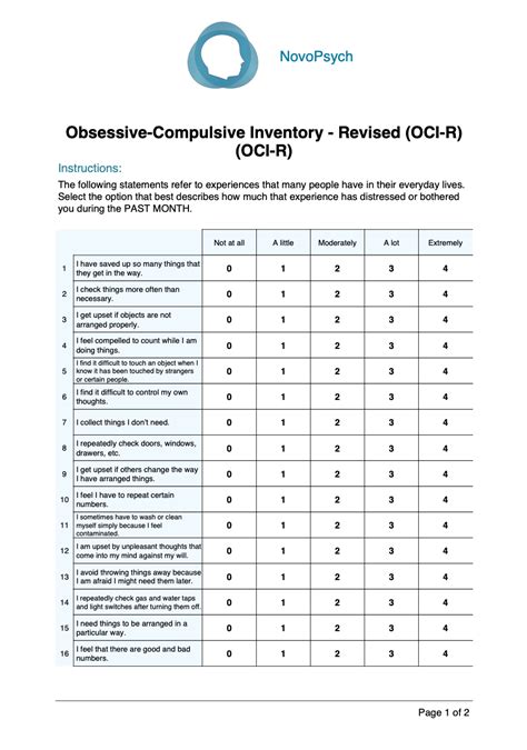 Oci R Obsessional Compulsive Inventory