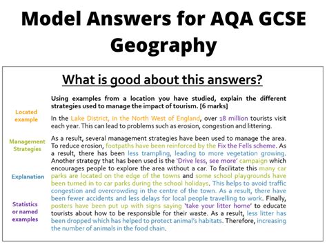 AQA Geography Model Answers Glaciation Teaching Resources