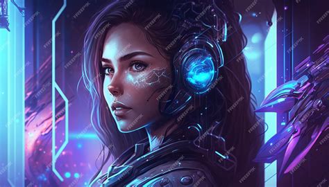 Premium Ai Image Futuristic Chatbot Concept