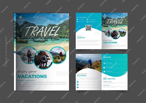 Шаблон брошюры о путешествиях Премиум векторы