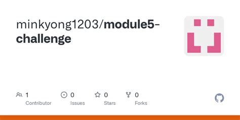 GitHub Minkyong Module Challenge