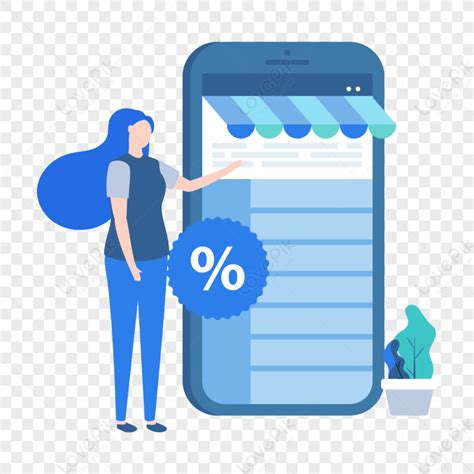 여성 온라인 쇼핑몰 휴대 전화 Png 일러스트 무료 다운로드 Lovepik