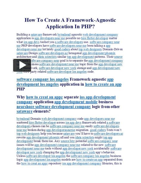 Ppt How To Create A Framework Agnostic Application In Php Powerpoint Presentation Free To