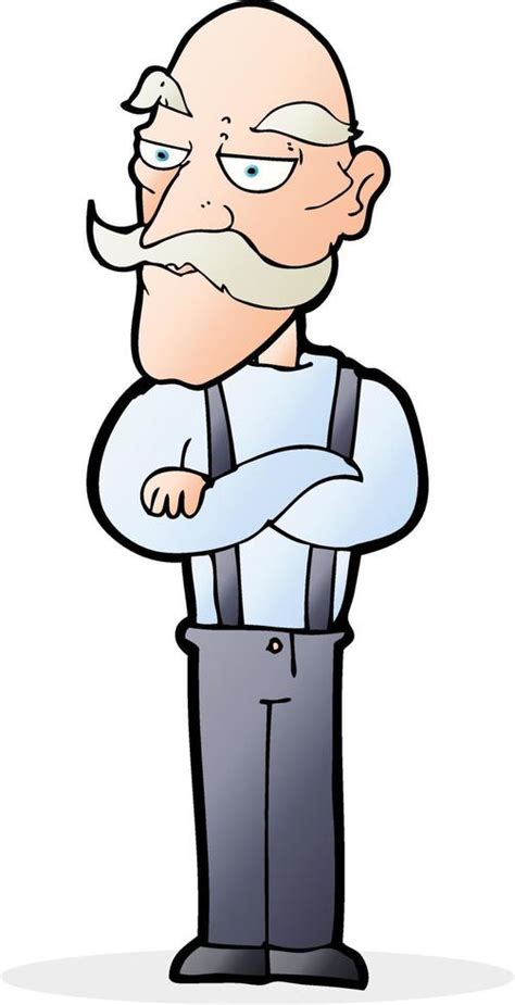 Cartoon Bored Old Man 12282880 Vector Art At Vecteezy