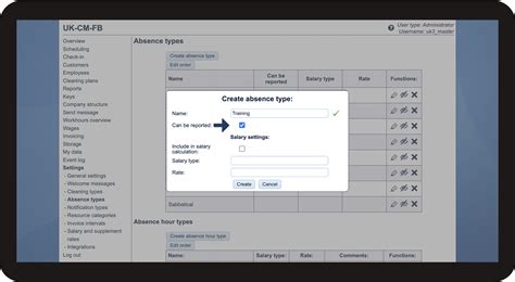 Creating Absence Types Cleanmanager