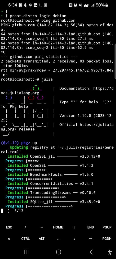 Julia Pkg Unable To Connect Internet On Termux New To Julia Julia