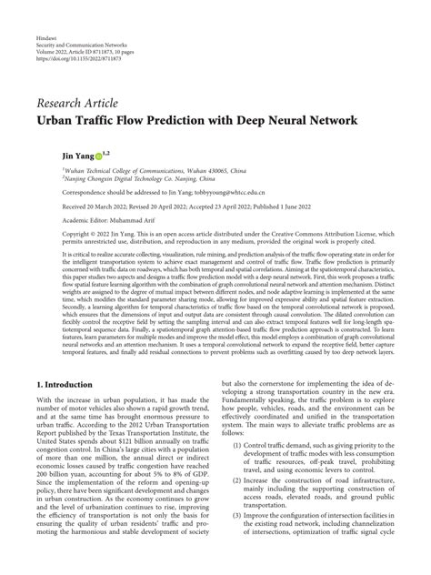 PDF Urban Traffic Flow Prediction With Deep Neural Network