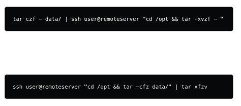 Copy Files Compressed With Tar Via Ssh From And To A Linux Server
