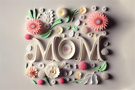 Premium Photo 3d Mom Abstract Text Declaration Of Love