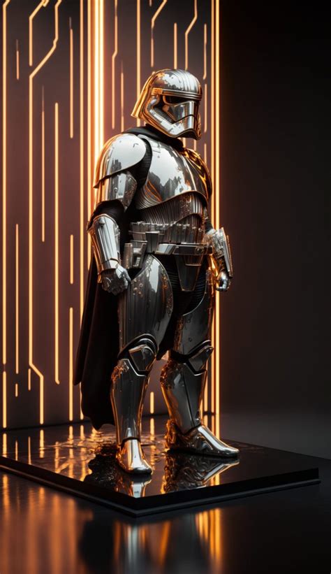 Captain Phasma Standing Inside Various Environments