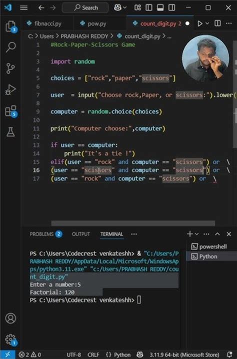 python day 20 rock paper scisser game coding codingbat pythonlife codeprep codeadventure