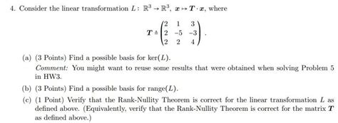 solved 4 consider the linear transformation l r3 r3 it i