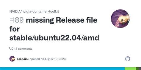 Missing Release File For Stable Ubuntu Amd Issue NVIDIA Nvidia Container Toolkit