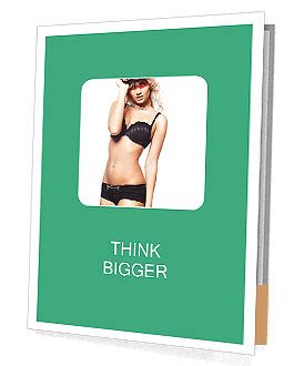 Babe Woman Flirting On A White Background With Sex Appeal Presentation Folder Design ID