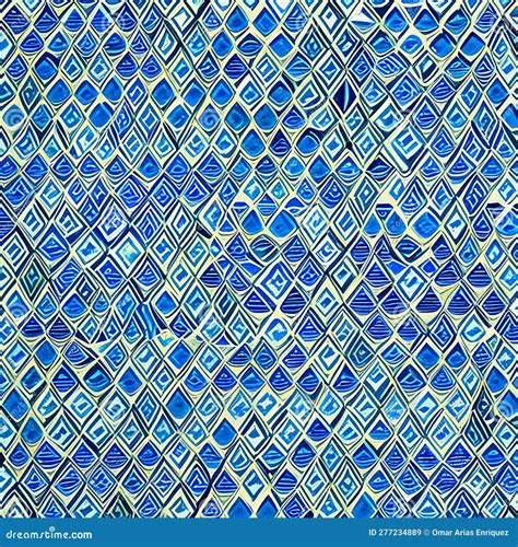 A Repeating Pattern Of Interlocking Diamonds In Shades Of Blue And Green2 Generative Ai Stock