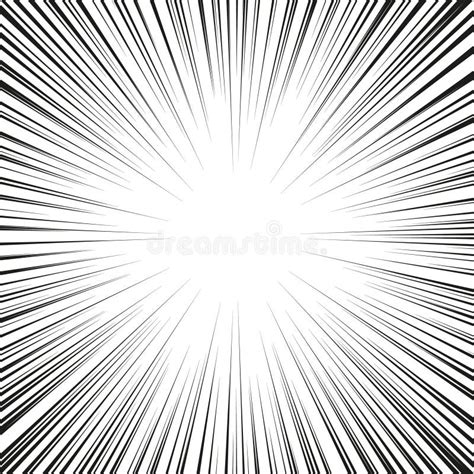 Vector Black Radial Speed Line Burst For Background Design Or Cartoon Template Comic Book