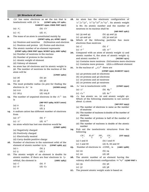 SOLUTION Atomic Structure Questions With Solution Studypool