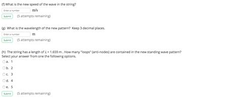 Solved Standing Waves On A String Fixed Frequency Variable