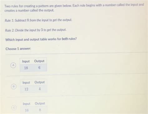 Solved Two Rules For Creating A Pattern Are Given Below Each Rule Begins With A Number Called