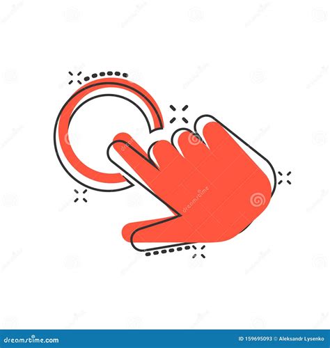 Click Mouse Icon In Comic Style Pointer Vector Cartoon Illustration On