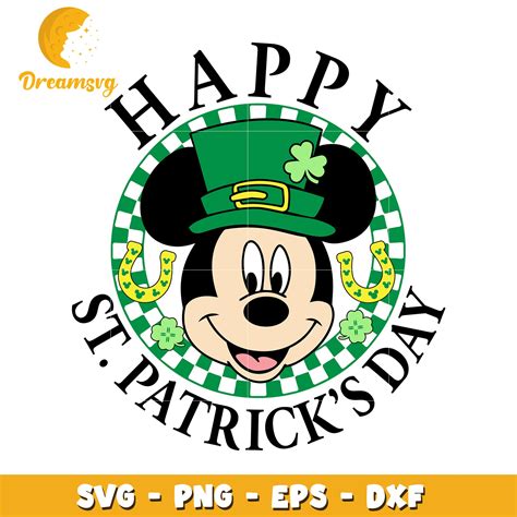 Happy St Patricks Day Mickey Mouse Svg Clipart For Crafts Dreamsvg Store