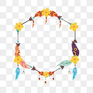 Boho Frame Bohemian Design Template In Hexagonal Shape Template