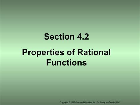 Section 4 2 Properties Of Rational Functions Ppt
