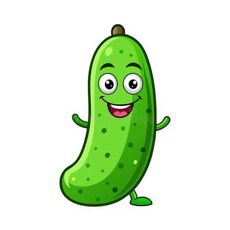 Playful Cartoon Cucumber Character Smiling Stock Vector Illustration Of Friendly Happy 354436267