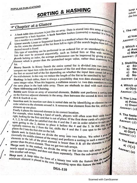 sorting and hashing pdf