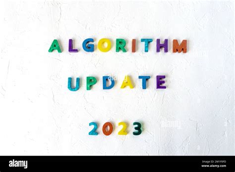 Algorithm Update 2023 Colorful Sign On White Background Seo Term For