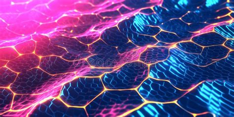 A Hyper Realistic Abstract Background With A Matrix Of Pulsating