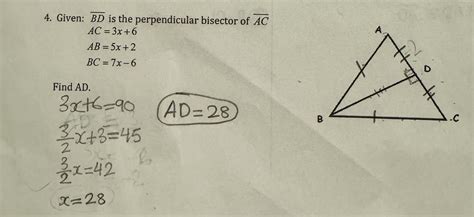 Solved Given Segment BD Is The Perpendicular Bisector Of Chegg