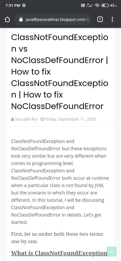 Difference Between Classnotfoundexception And Noclassdeffoundexception