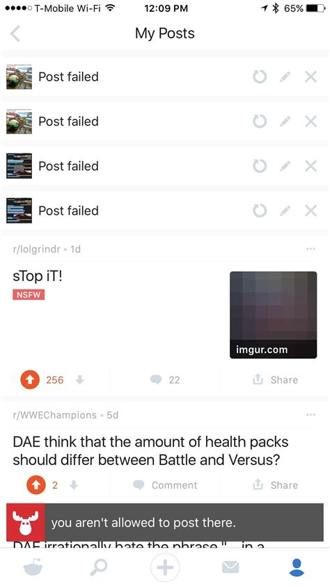 i m not allowed to post in any subreddits from the reddit app only