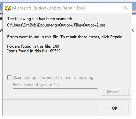 Outlook 2021 ScanPST Errors Yet Again Sorry Repair Button Missing Outlook 2021