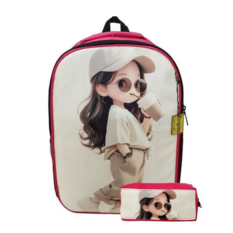 خرید و قیمت کیف مدرسه دخترانه مدل دختر کیوت با جامدادی از غرفه مد بگ تولیدی کیف و کوله