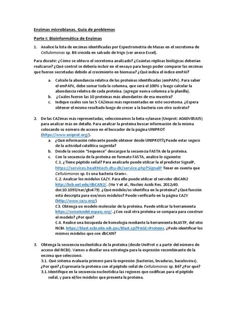 Bioinformática Y Análisis De Enzimas Microbianas Pdf Enzima Proteínas