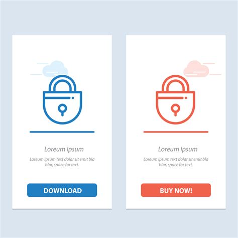 Internet Lock Locked Security Blue And Red Download And Buy Now Web Widget Card Template