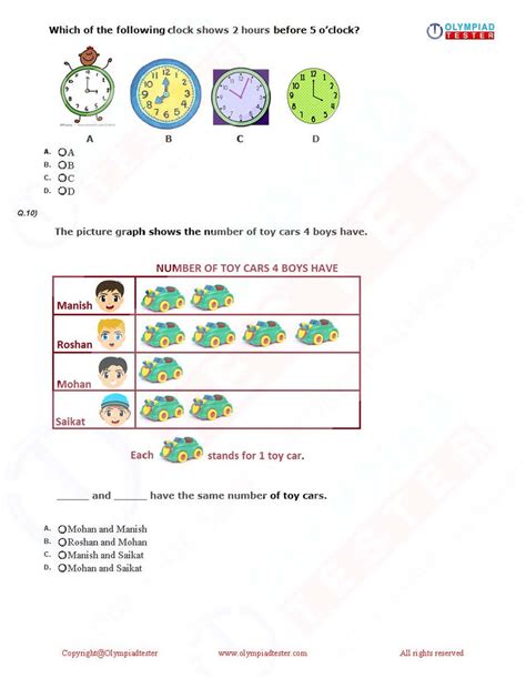 Imo Class 1 Pdf Worksheets Olympiad Tester