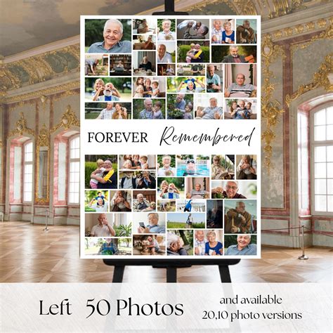 Memorial Photo Collage Template Celebration Of Life Poster Canva Etsy