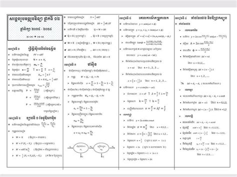 ថ្នាក់វិទ្យាល័យ សង្ខេបរូបមន្តរូបវិទ្យាថ្នាក់ទី១២ រៀបរៀងដោយ អ៊ាង ពិសី