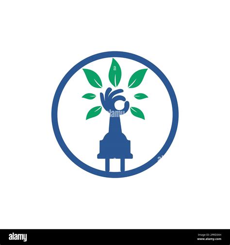 Electric Cord And Hand Tree Vector Logo Design Stock Vector Image Art Alamy