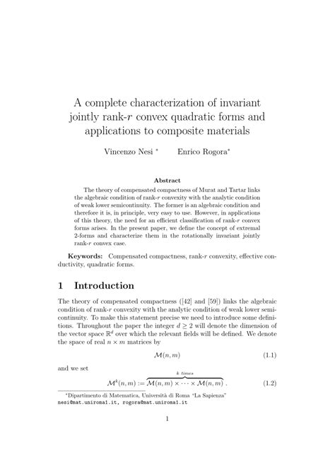 Pdf A Complete Characterization Of Invariant Jointly Rank R Convex