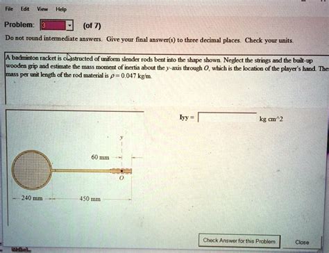 problem of 7 do not round intermediate answers give your final answers