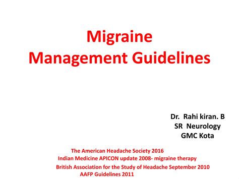 Migraine Management Guidelines Pptx