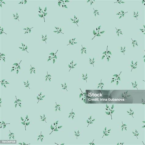 원단 포장지에 대 한 녹색 가지와 잎을 원활 하 게 패턴 의류 침구에 대한 섬세한 잎배경 벡터 일러스트레이션 0명에 대한 스톡 벡터 아트 및 기타 이미지 Istock